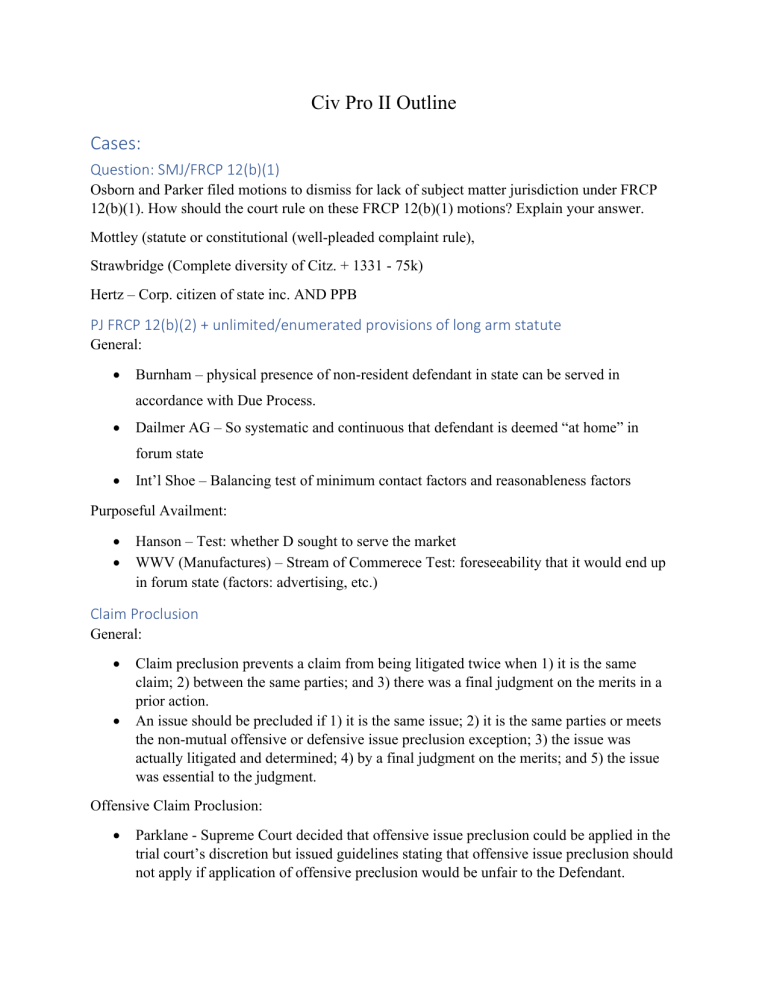 Civil Procedure II in Context