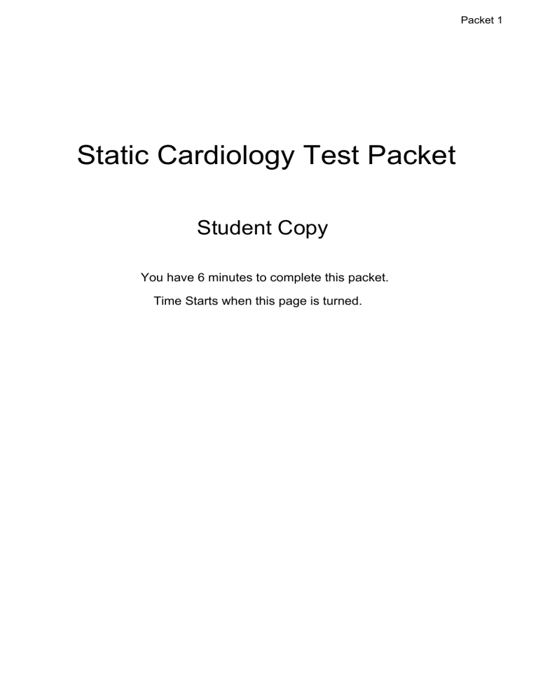 Cardiology Test Packet: Emergency Response to PEA & LBBB