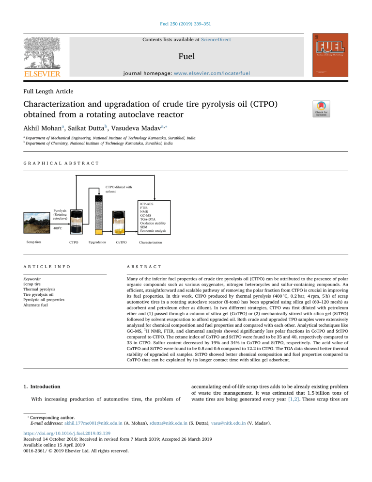 Akhil 2019 Characterization and upgradation of CTPO