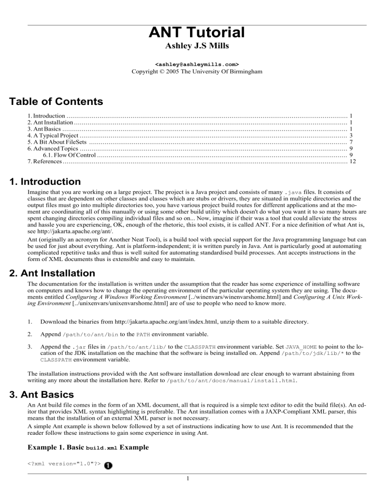 ANT Tutorial