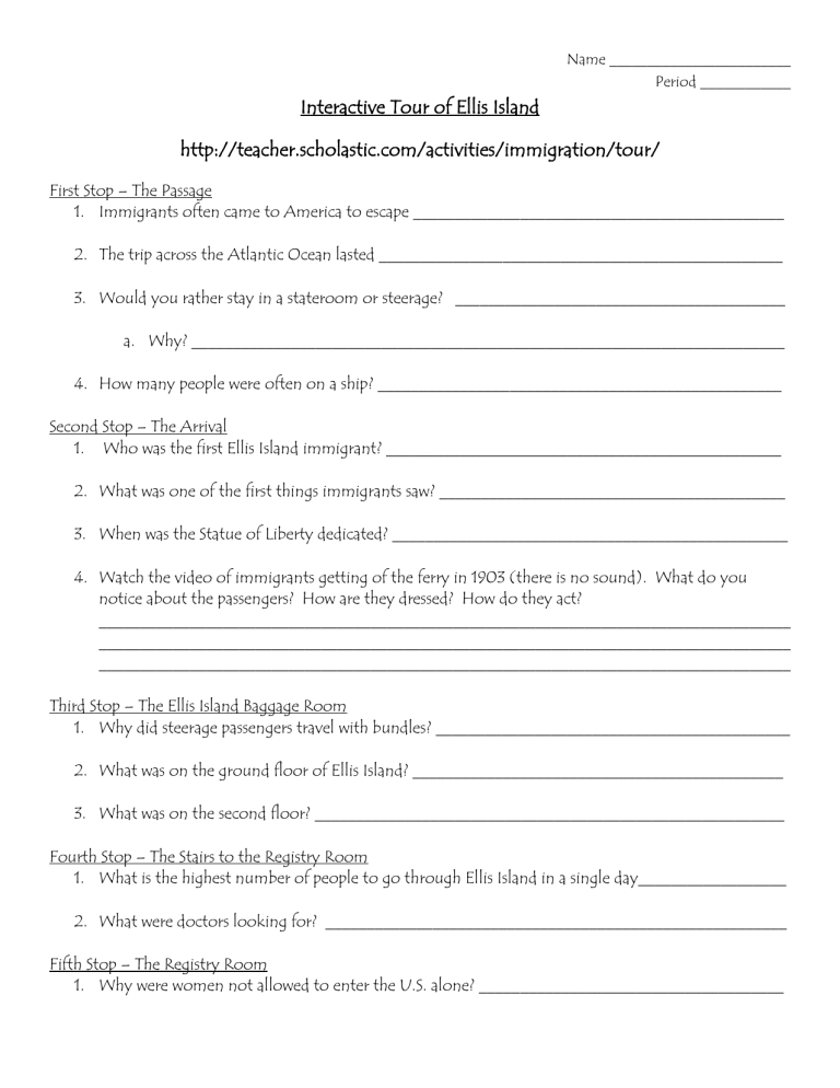 Ellis Island interactive tour