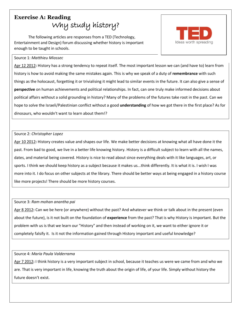 1 2a Why Study History Literacy