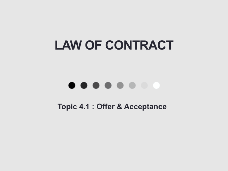 CHAPTER 4 Law of Contract