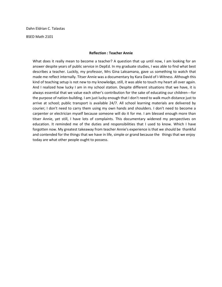 Dahn Eldrian C (Teacher Annie)