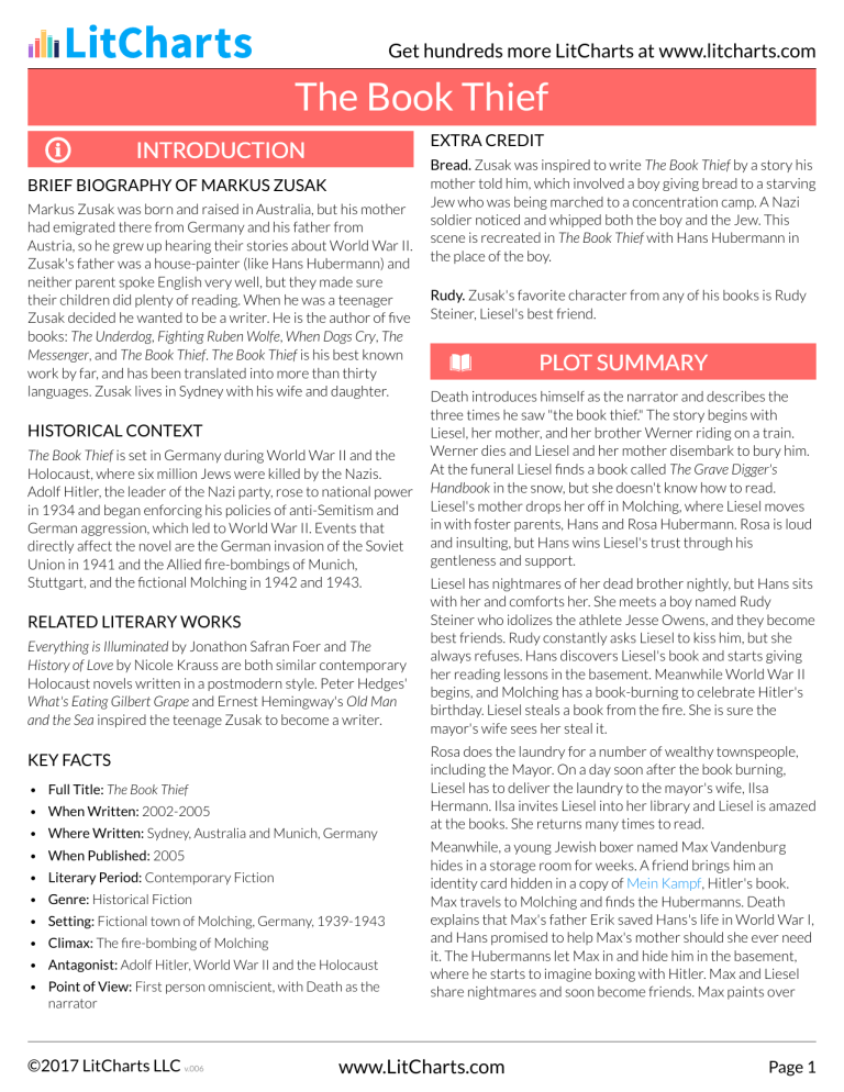 The Book Thief LitChart