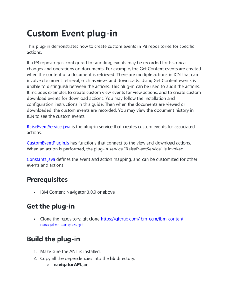 Custom Event plug