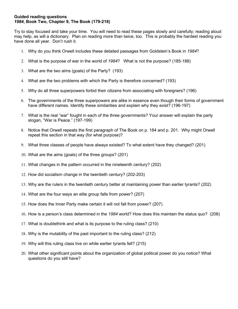 1984 2-9 guided reading