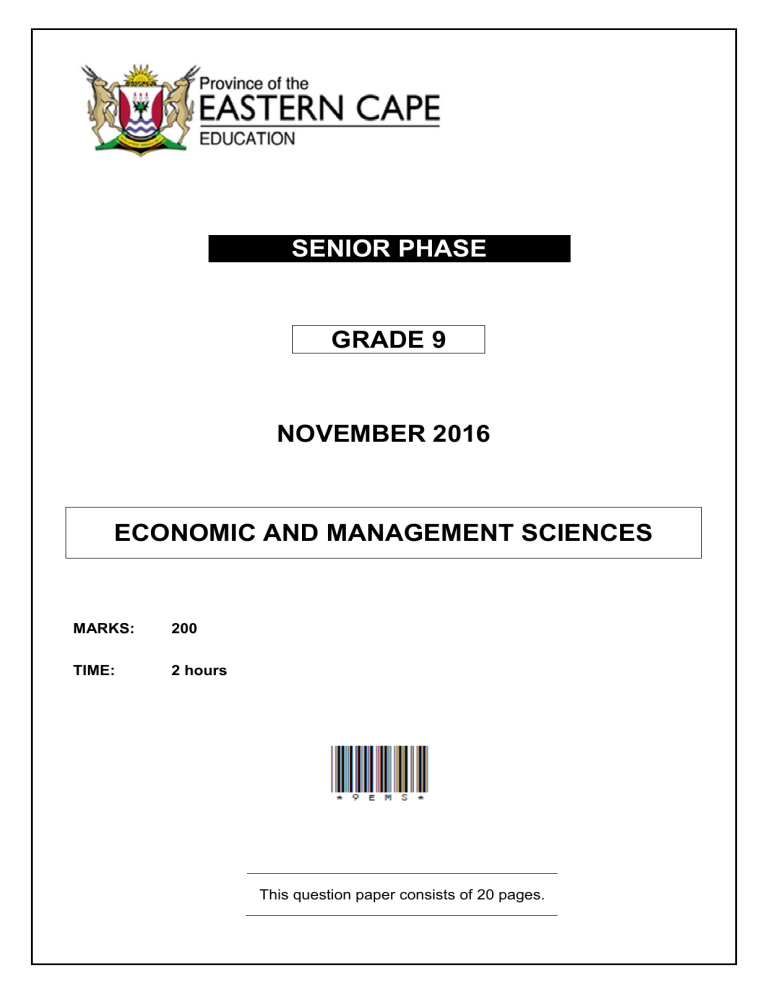 EMS GR9 NOV2016 QP ENG