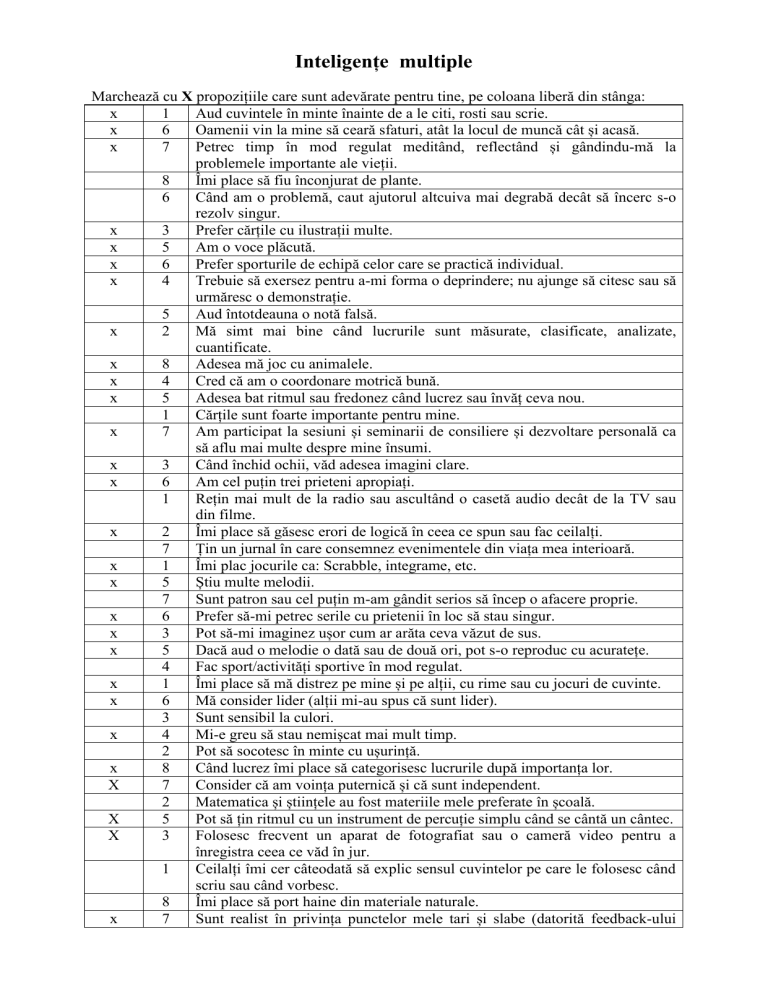 Chestionar inteligente multiple