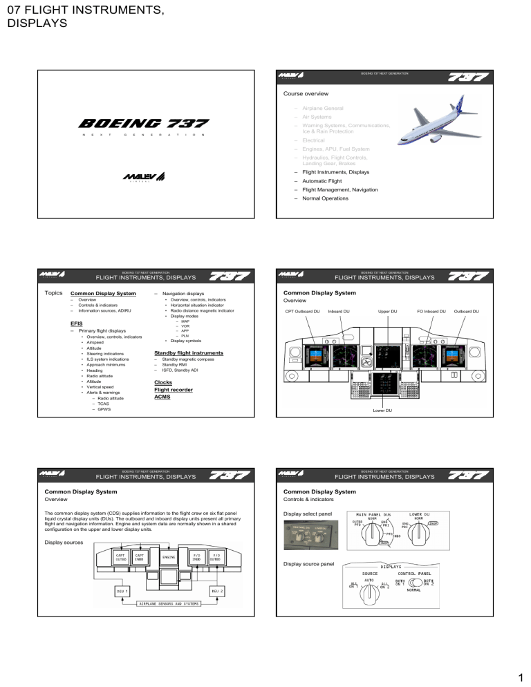 Boeing 737 Flight Instruments & Displays Presentation