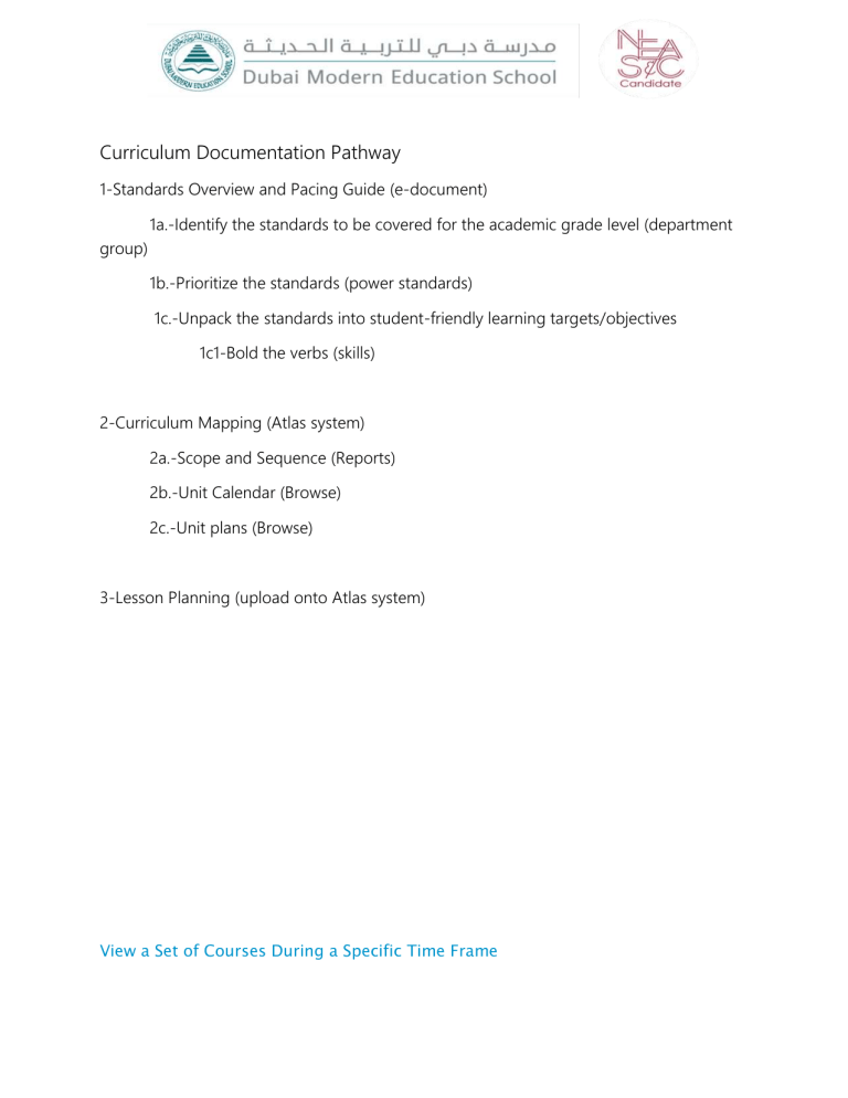 Curriculum Documentation Pathway