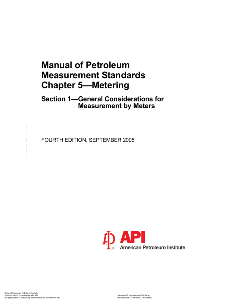 API 5 1 METERING MEASUREMENT BY METERS