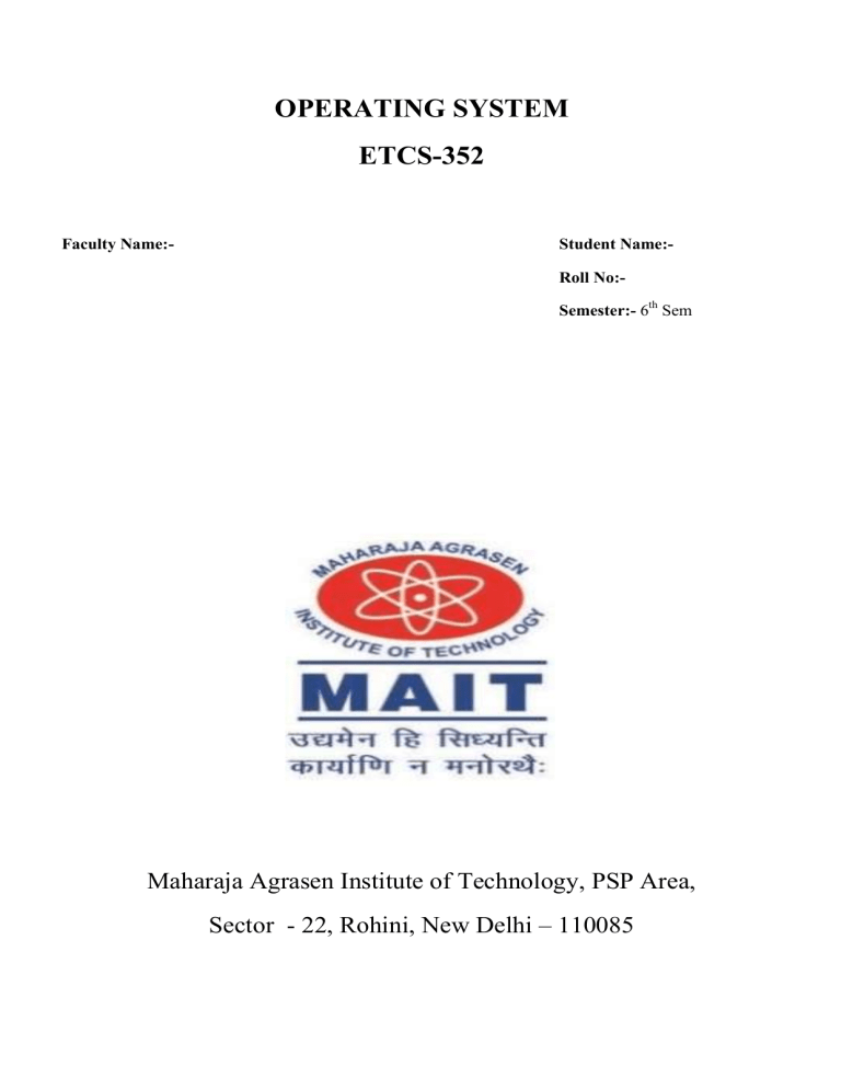 OPERATING SYSTEM lab manual