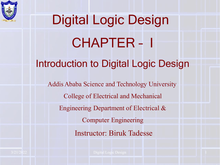 Digital Logic Design Introduction
