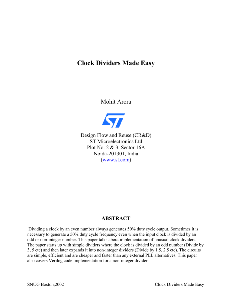 clock dividers made easy