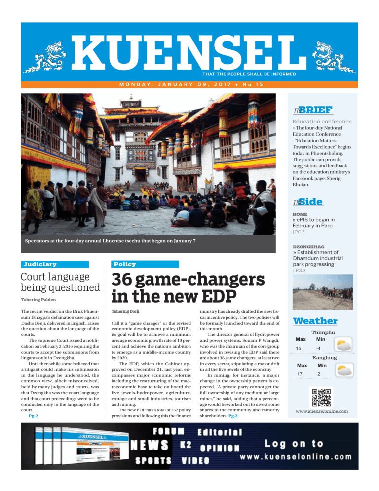 Kuensel January 9 2022