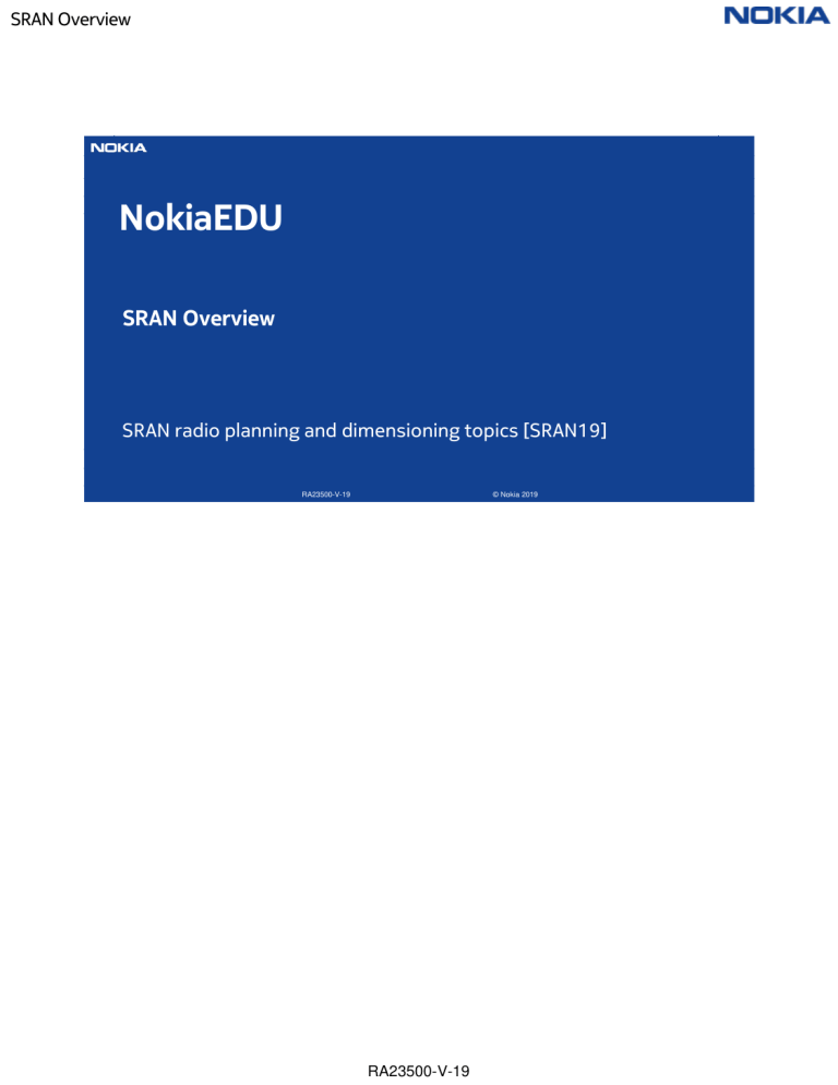 RA23500 V 19 LE01 SRAN Overview