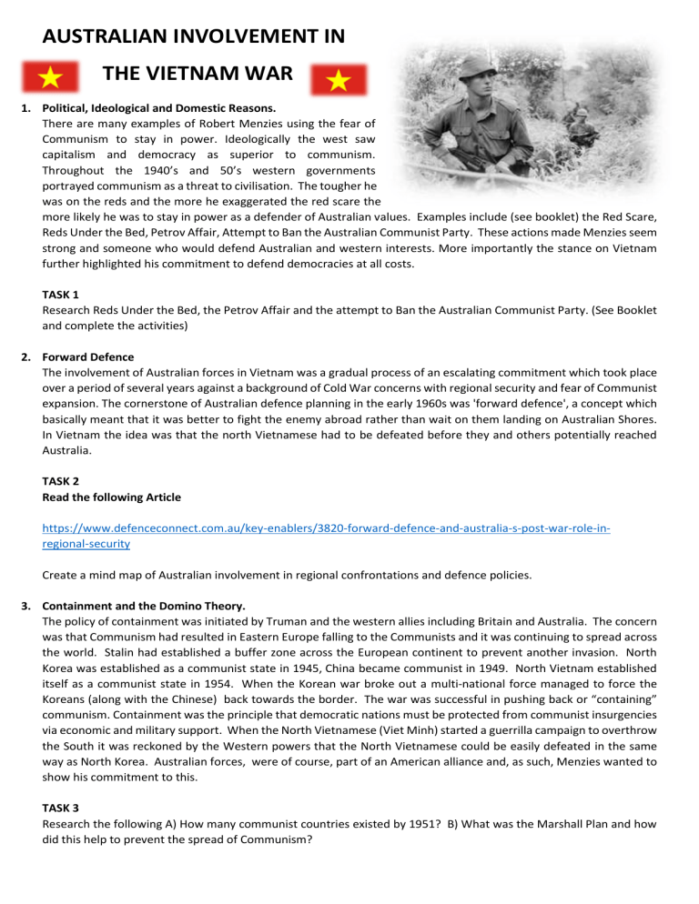 AUSTRALIAN INVOLVEMENT in the Vietnam War