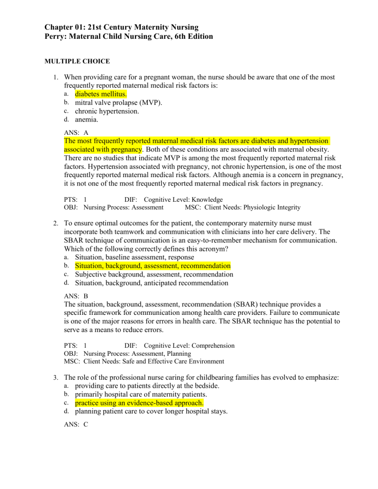 Maternal Newborn Chapter 1