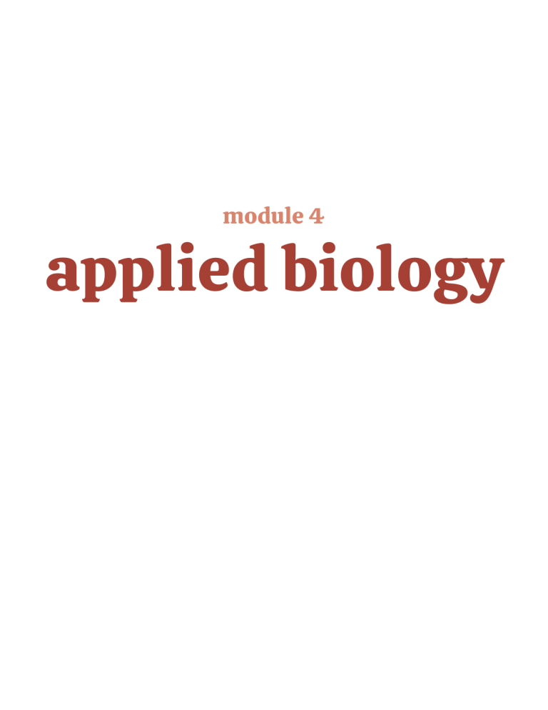 Applied Biology: Biodiversity & Conservation