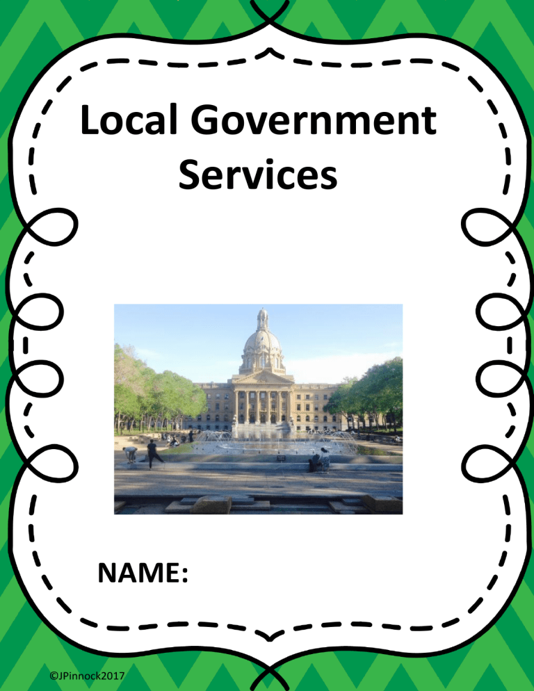 Local Government Services Worksheet