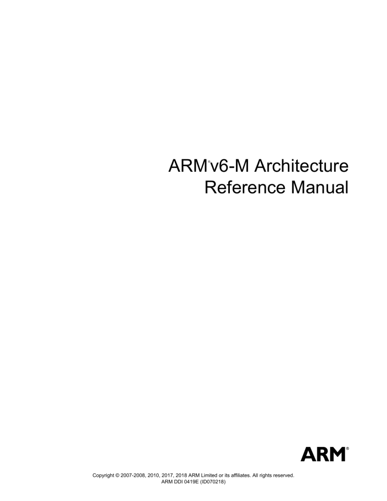 ARMv6 Architecture Reference Manual