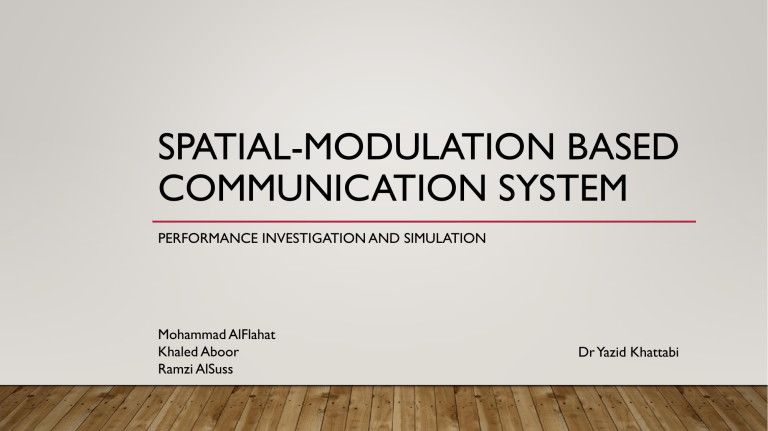 Spatial-modulation based communication system