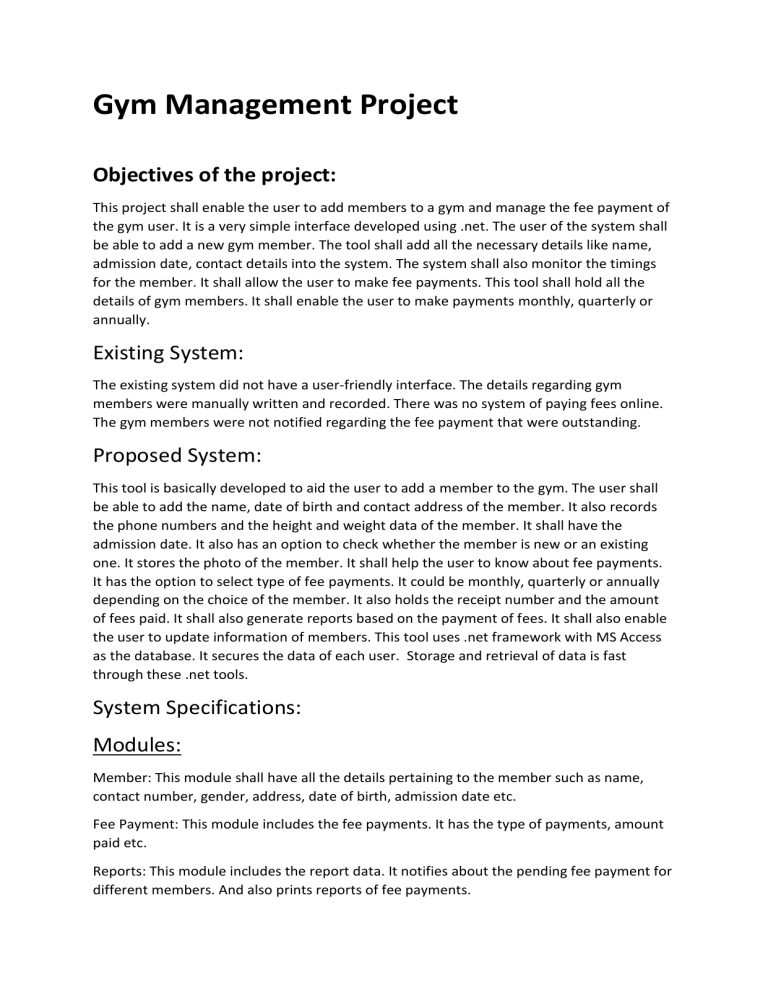 Gym-management-system