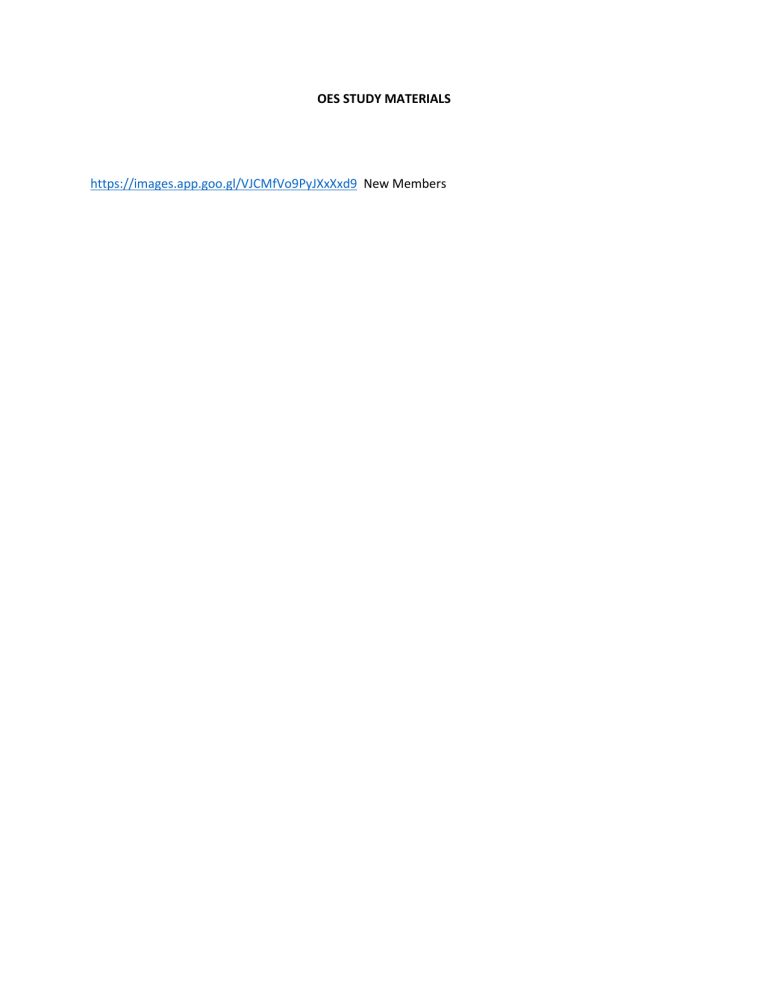 OES Study Materials for New Members