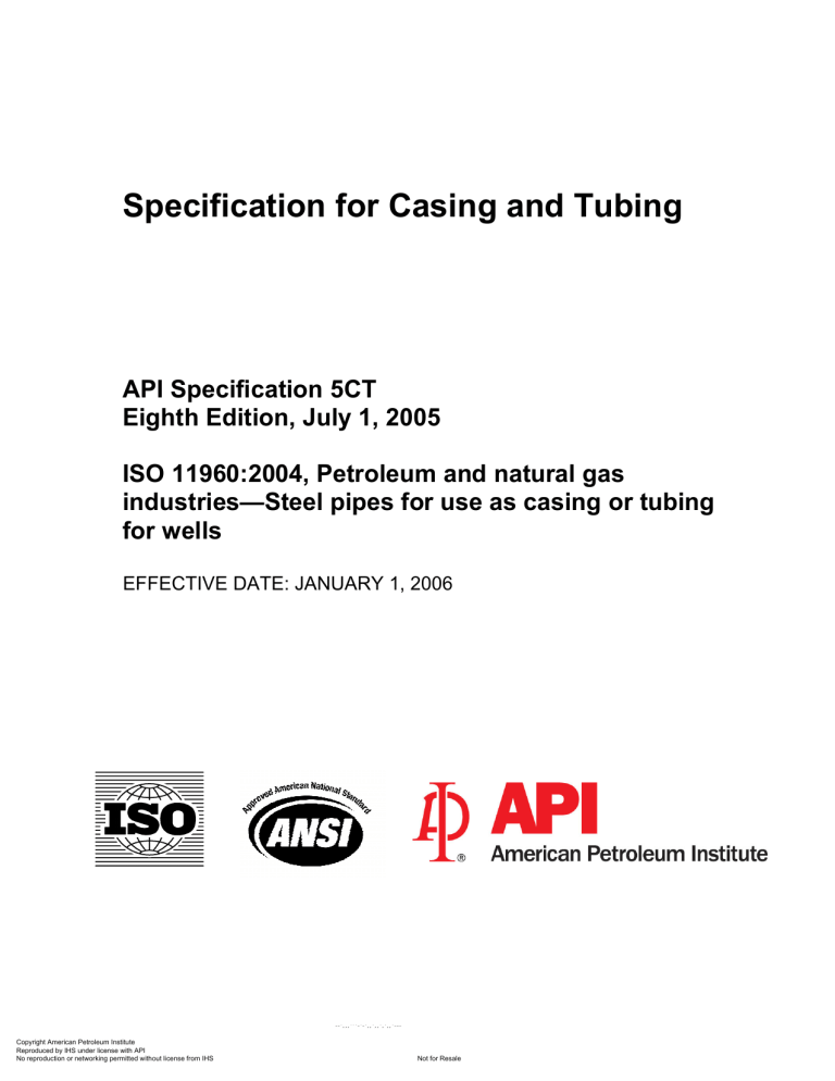 API-5CT 8 Edition 2005