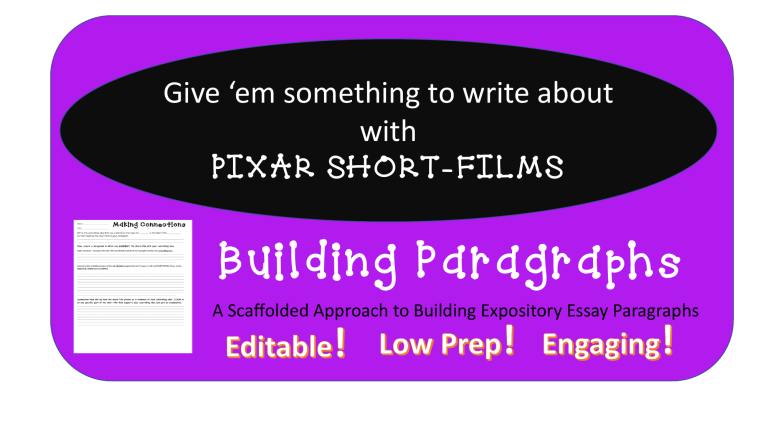 Pixar Short Film Essay Paragraph Building Worksheet