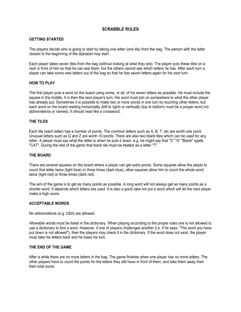 HOW TO PLAY SCRABBLE