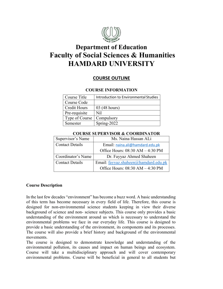 Environmental studies (Course Outline) (1)