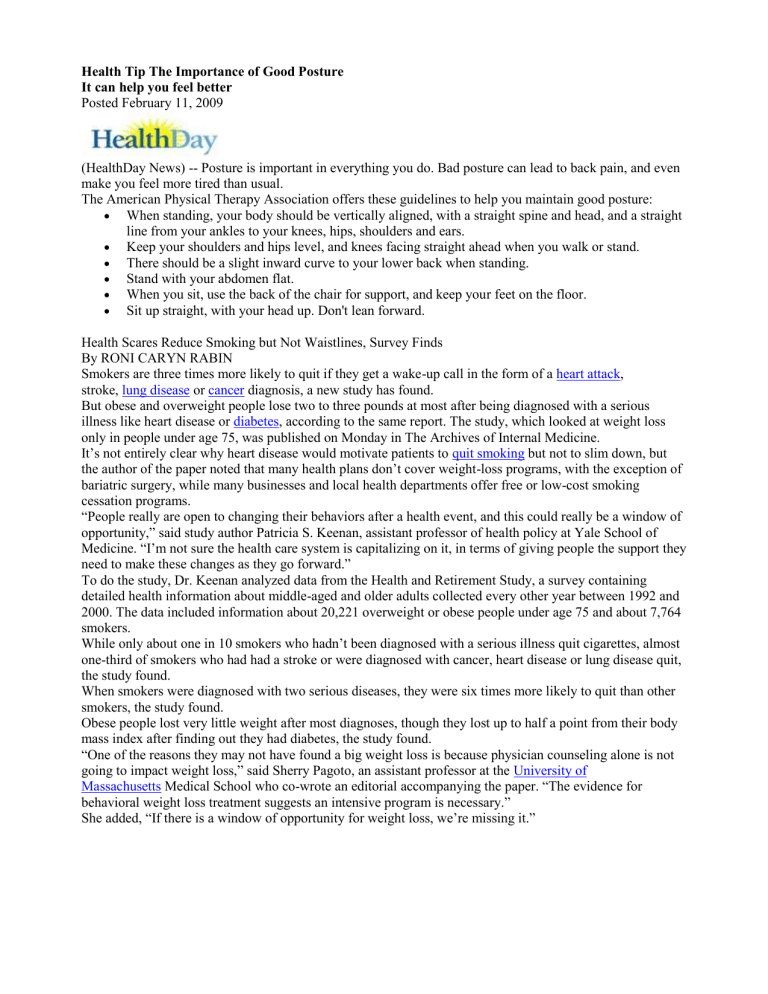 Health Scare - Quit Smoking vs Lose Wt