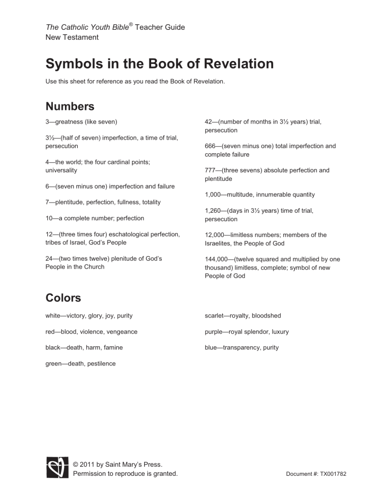Symbols in the Book of Revelation