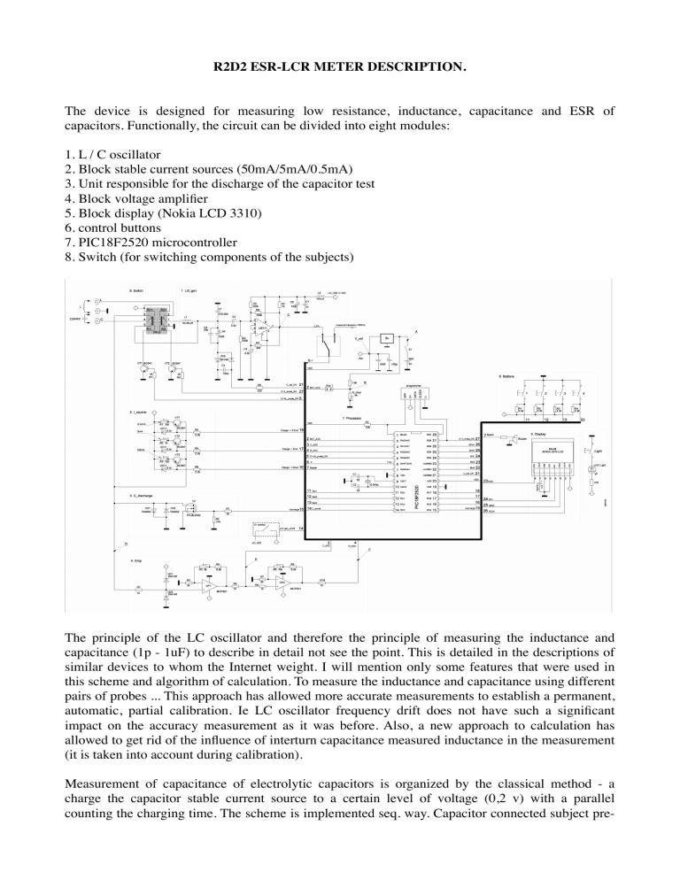 R2D2 ESR-LCR METER DESCRIPTION