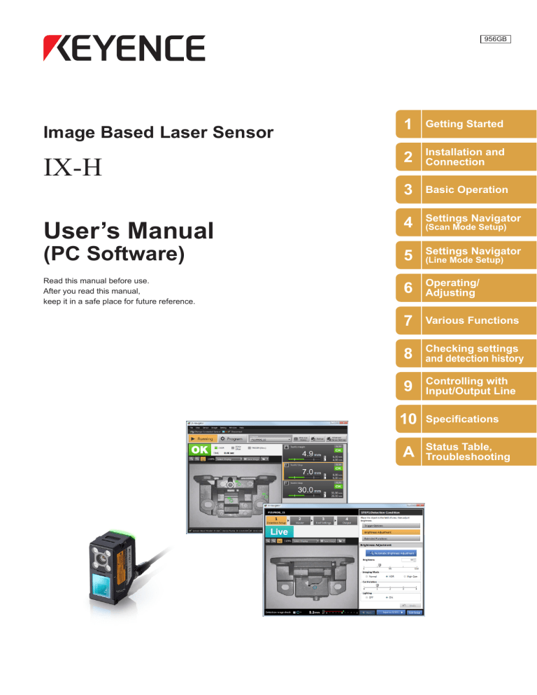 IX-H Image Based Laser Sensor User Manual