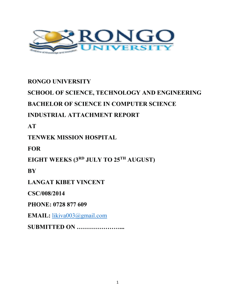 Industrial Attachment Report: Computer Science at Tenwek Hospital