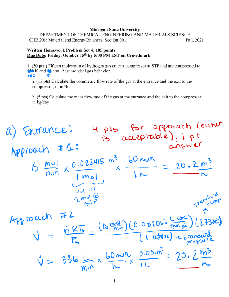 Chemical Engineering Homework: Material & Energy Balances