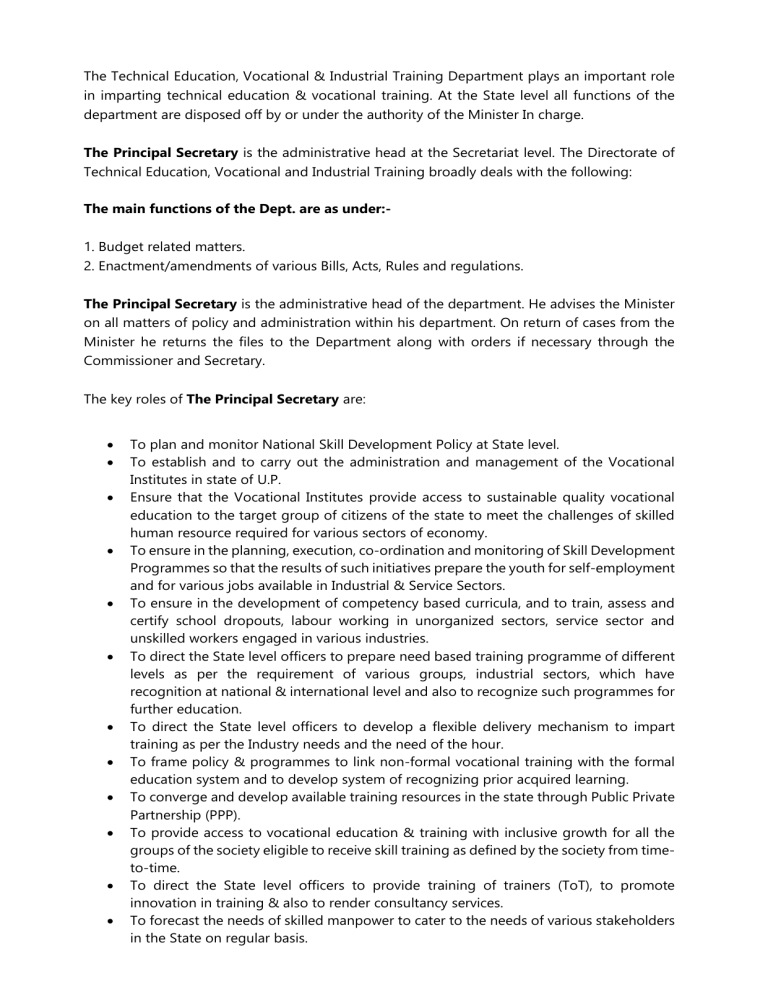 Technical Education & Vocational Training Roles