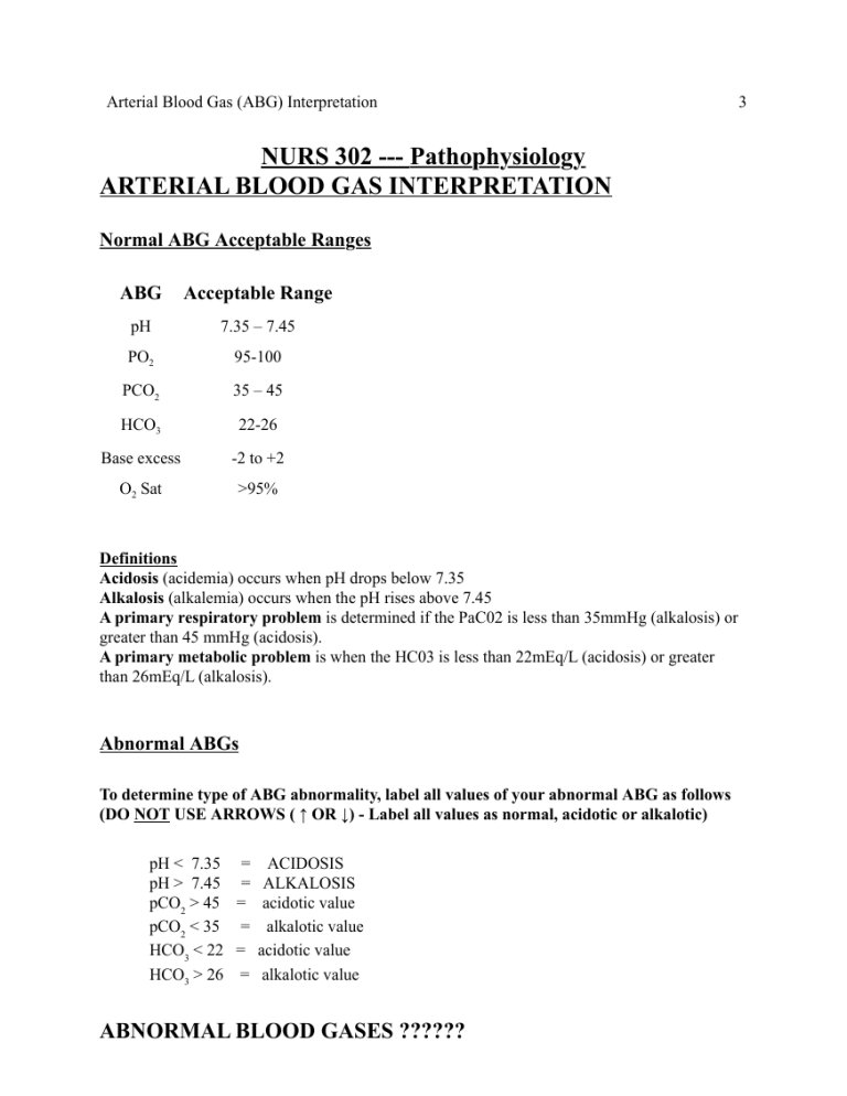 ABG Interpretation: A Pathophysiology Guide