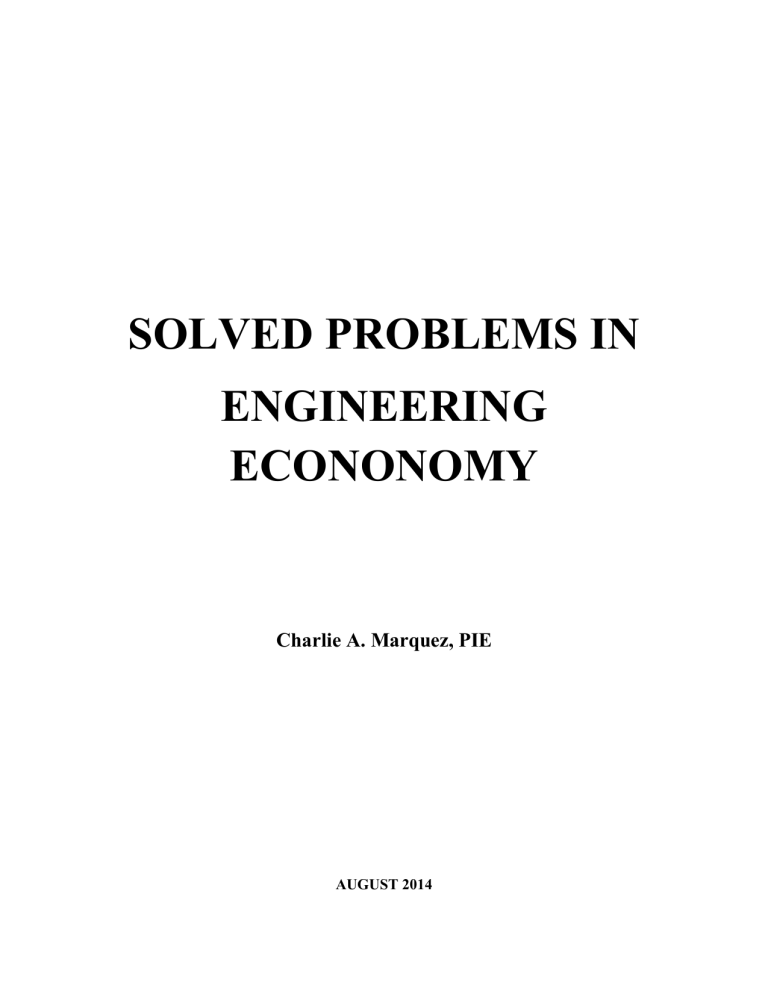 Solved Problems in Engineering Economy