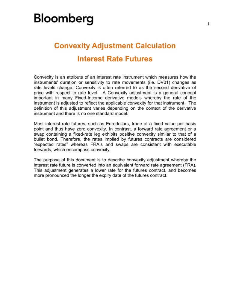 Convexity Adjustment for Interest Rate Futures