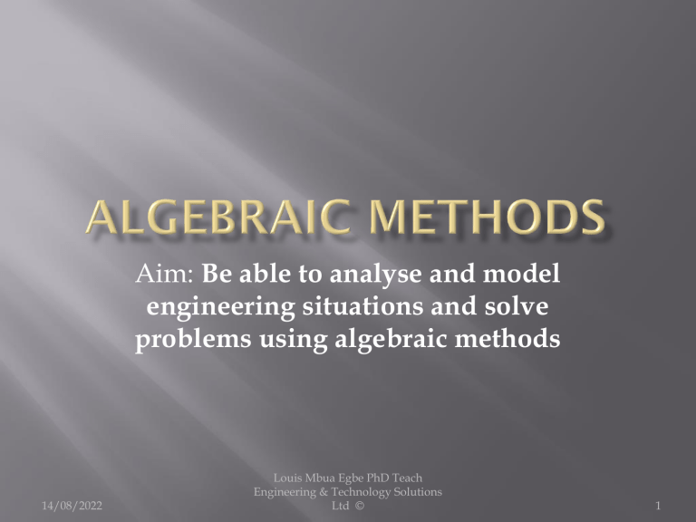 Algebraic Methods: Polynomials & Partial Fractions