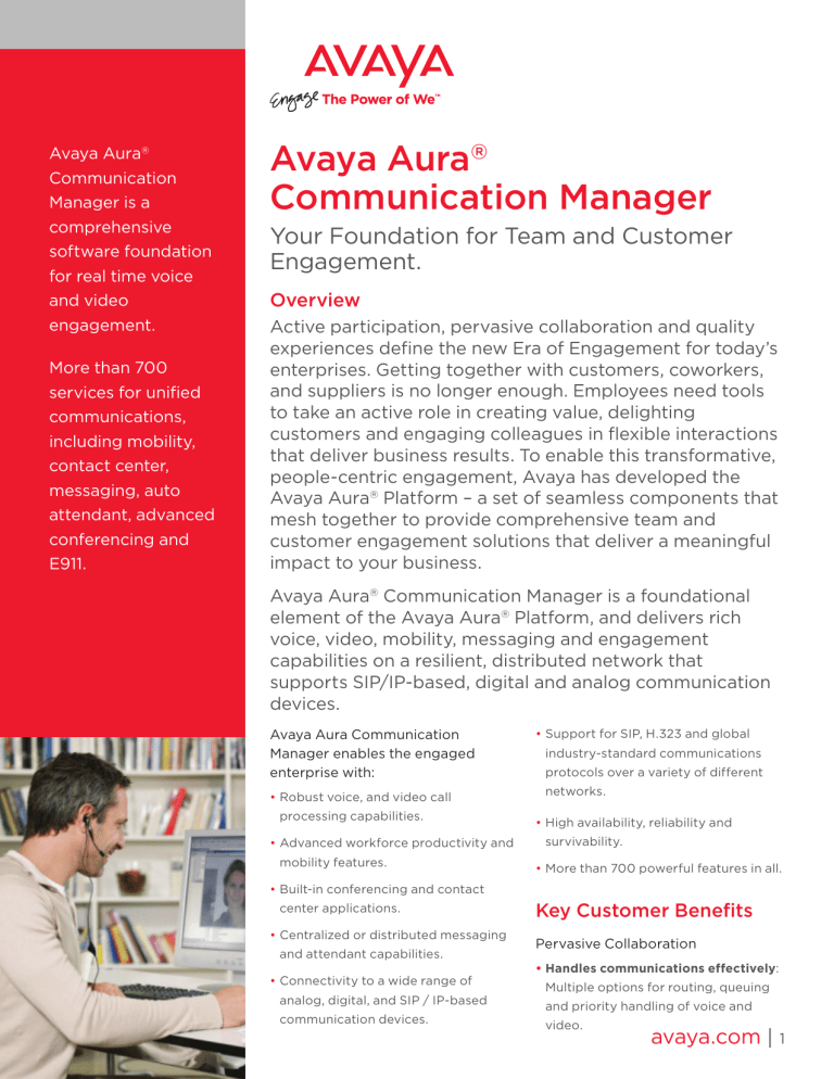 Avaya Aura Communication Manager: Team & Customer Engagement