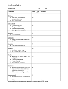 Project Work Format - University of Education, Winneba