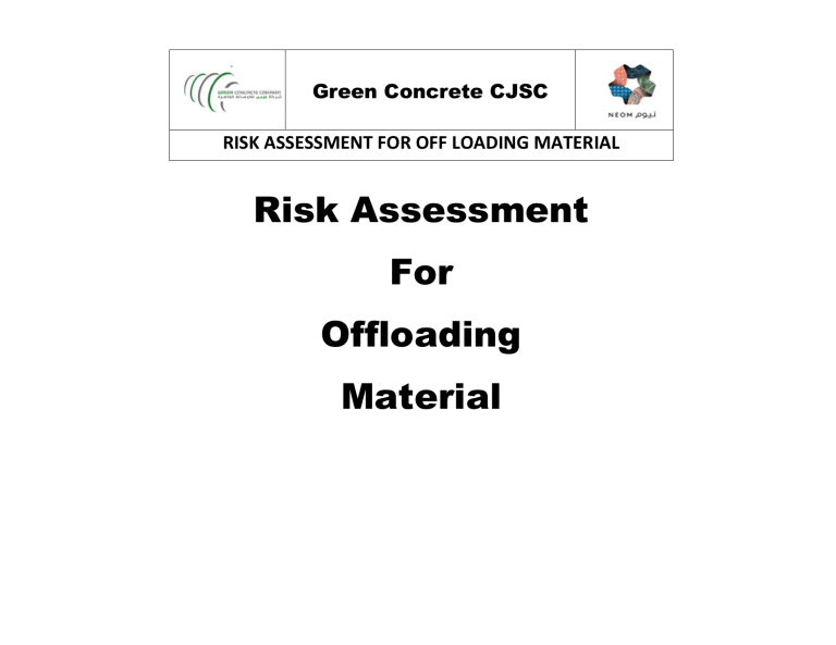 Risk Assessment: Offloading Material - King Salman Park