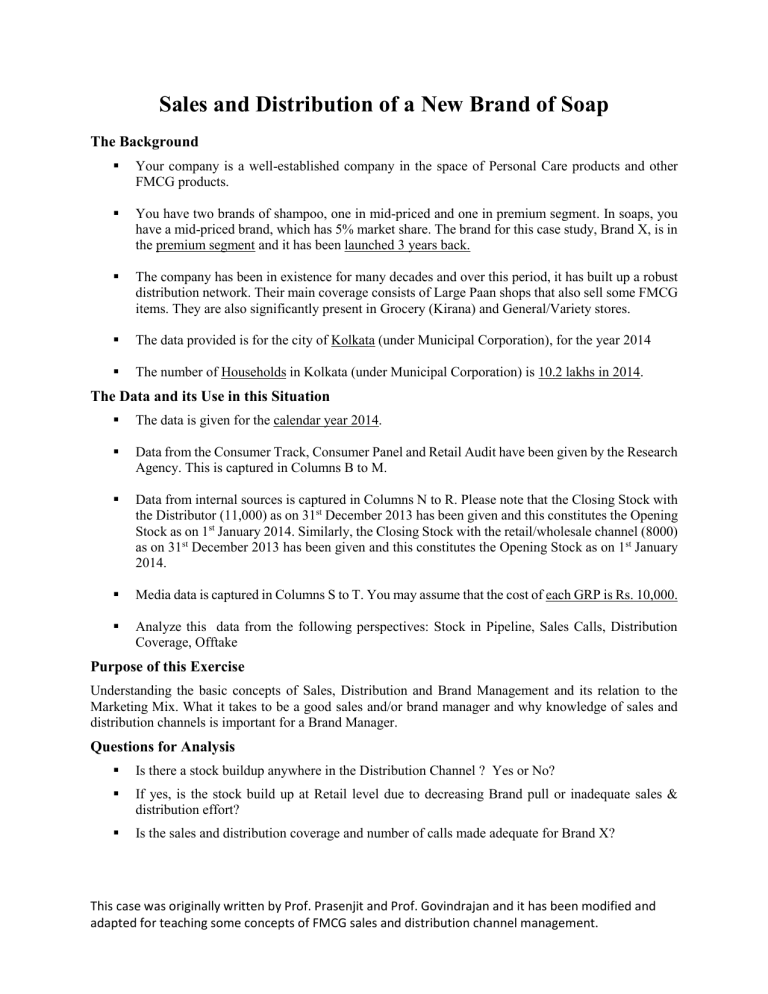 Brand X Soap: Sales & Distribution Case Study - Kolkata