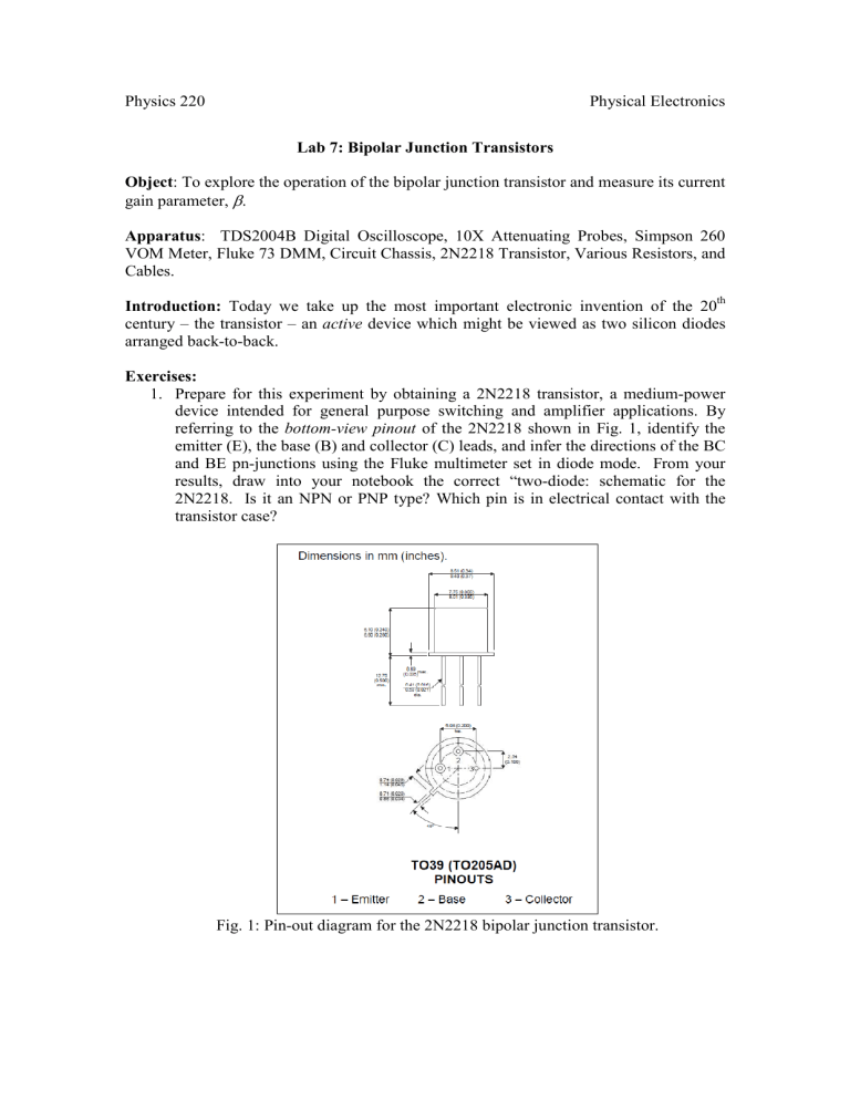 Bipolar Junction Transistor Lab Manual