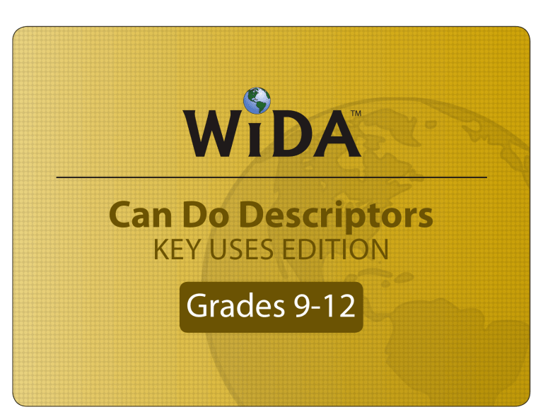WIDA Can Do Descriptors Grades 9-12